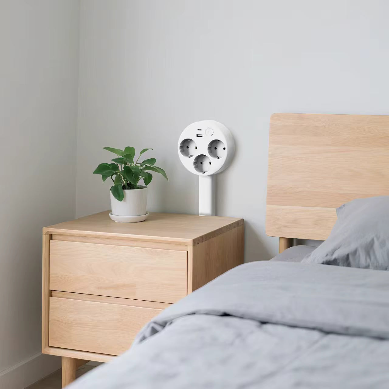 Uitschuifbare Wandstopcontact Arm – Flexibele Stroombron met USB en Ro ...